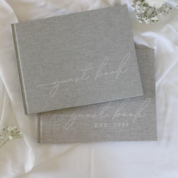 Linen Guest Book - Etsy