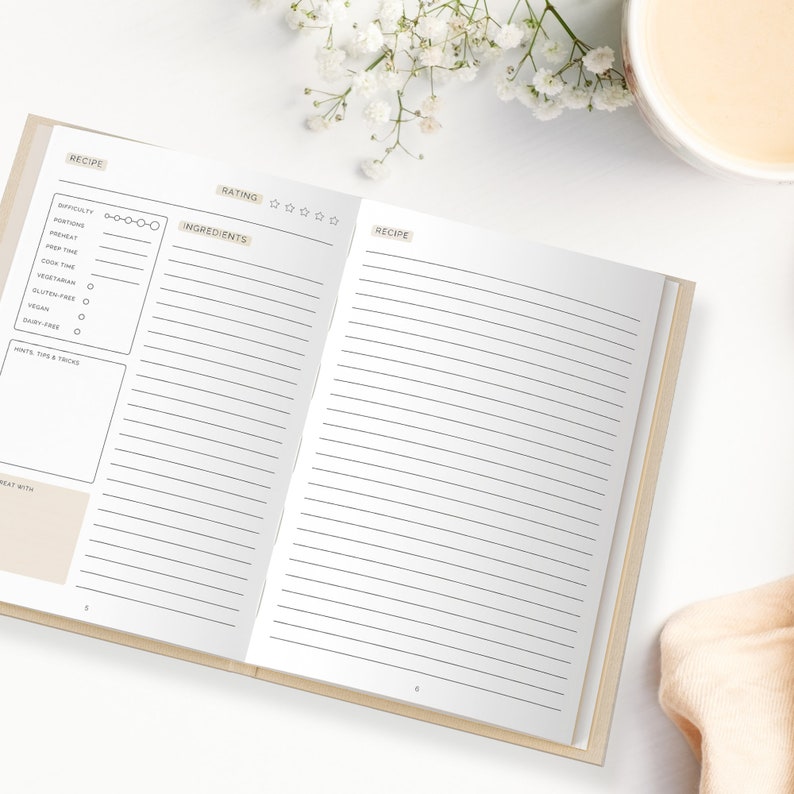 Blank Recipe Book to Write in Your Own Recipes DIY Family Cook Book ...