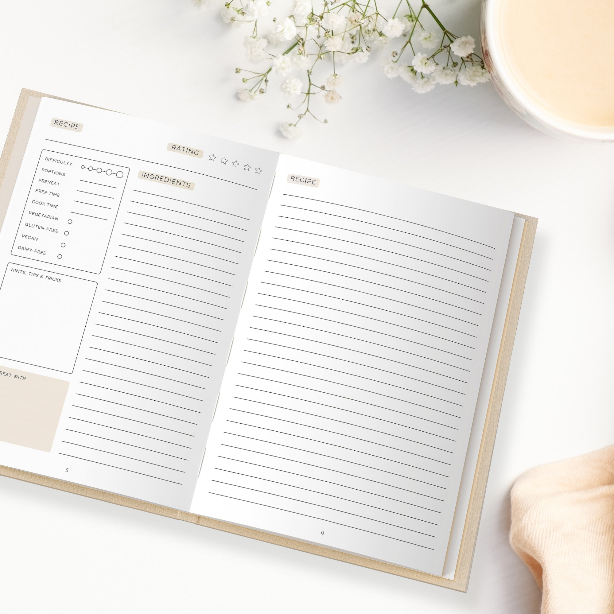 Blank Recipe Book to Write in Your Own Recipes DIY Family Cook Book ...