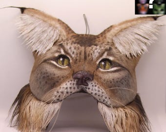 Airbrushed Canadian Lynx Therian Masks With Flowers and Leaves! - Etsy