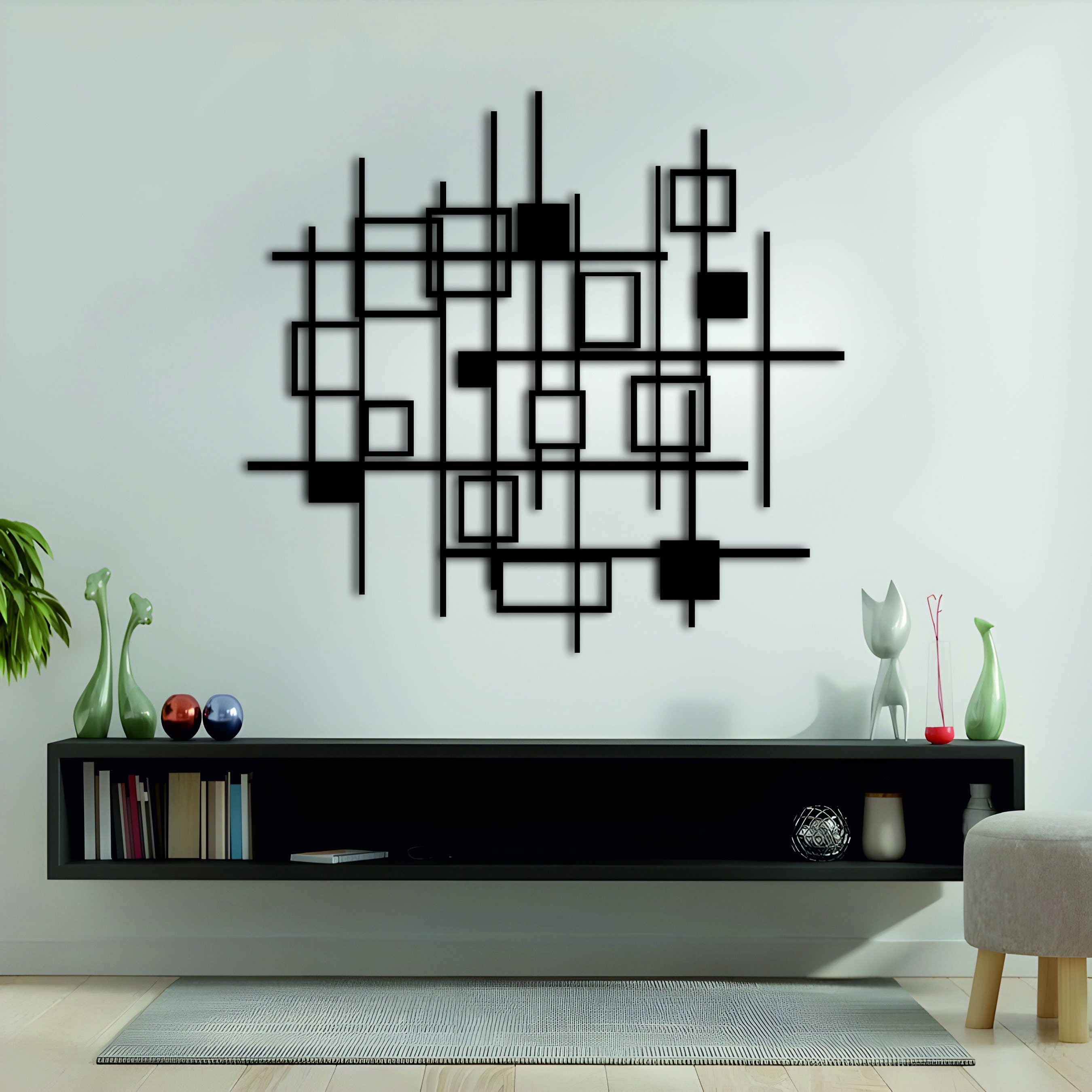 Metal Wall Art Line Art Design Metal Wall Art Line Shape Metal Wall ...