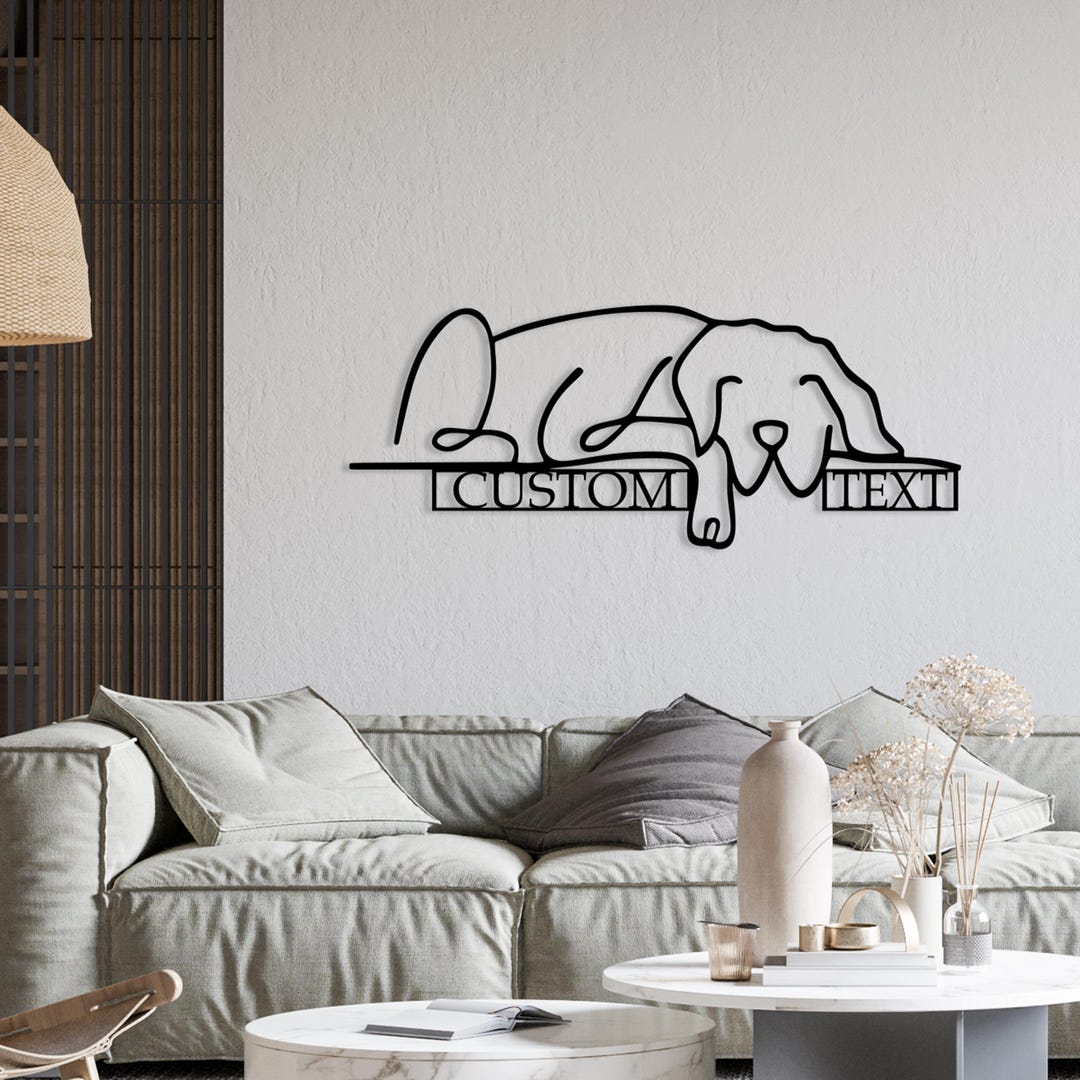 Custom Dog Metal Wall Art: Personalized Line Art Sculpture - Etsy