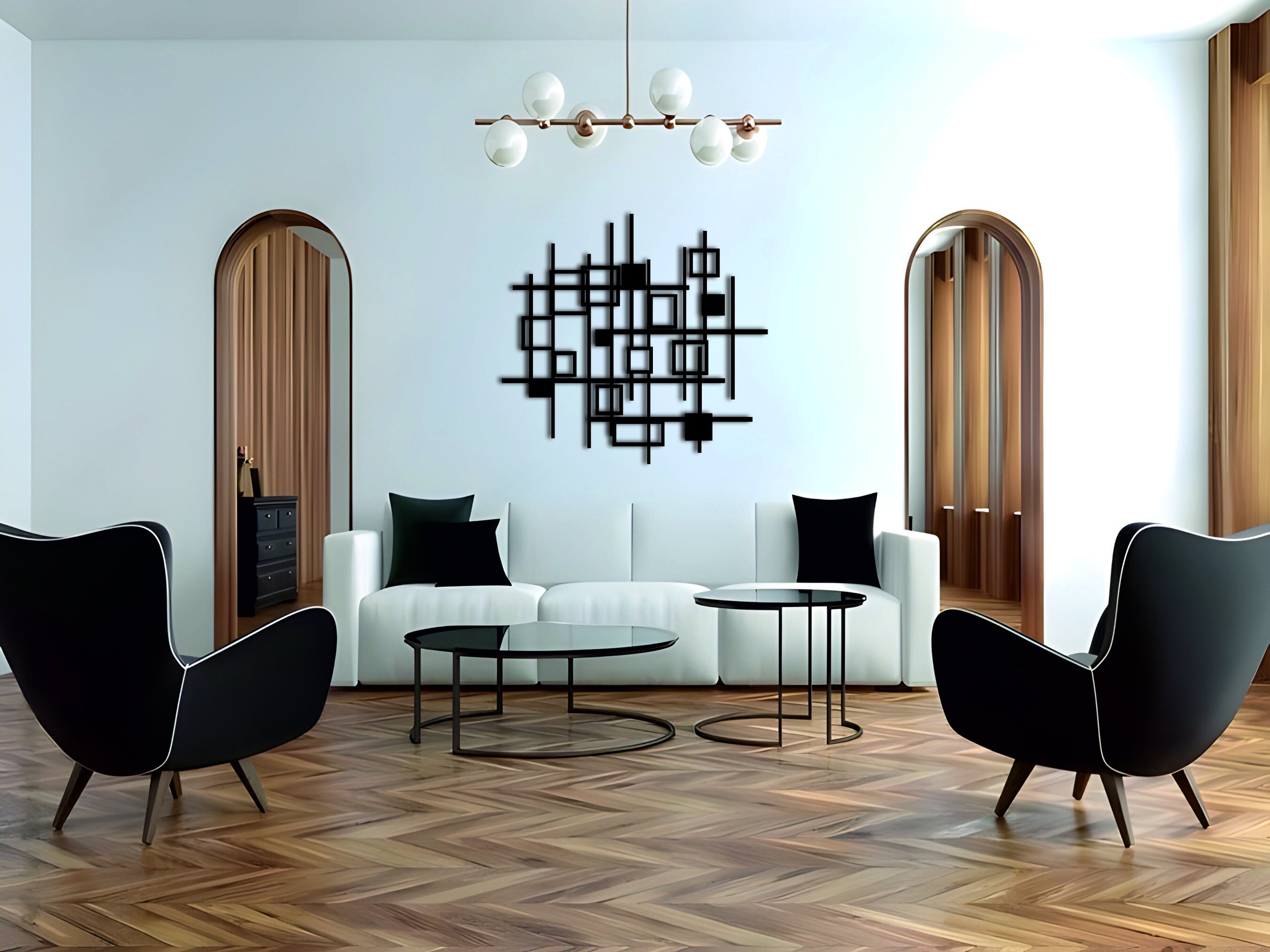 Metal Wall Art Line Art Design Metal Wall Art Line Shape Metal Wall ...