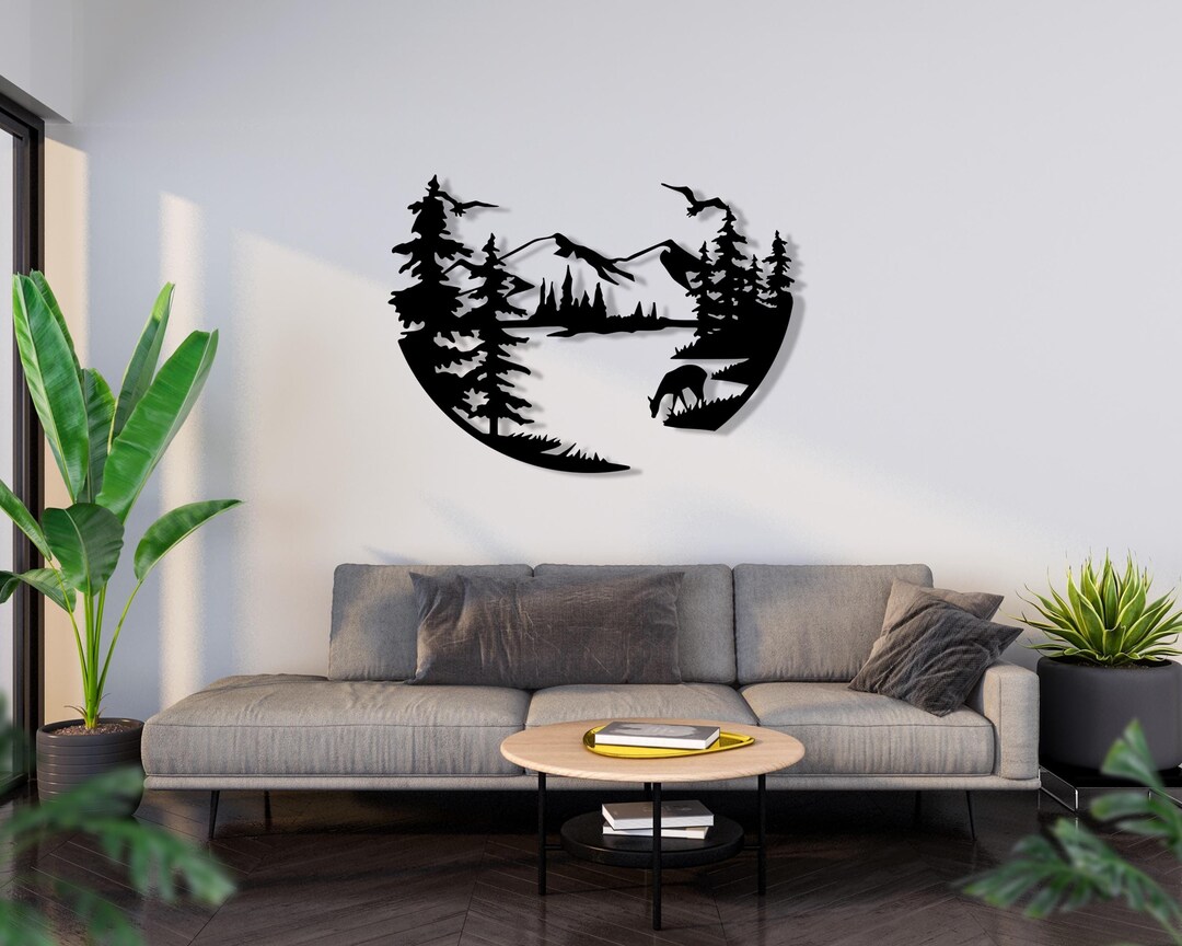 Wildlife Metal Wall Art: Mountain and Forest Wall Decor - Etsy