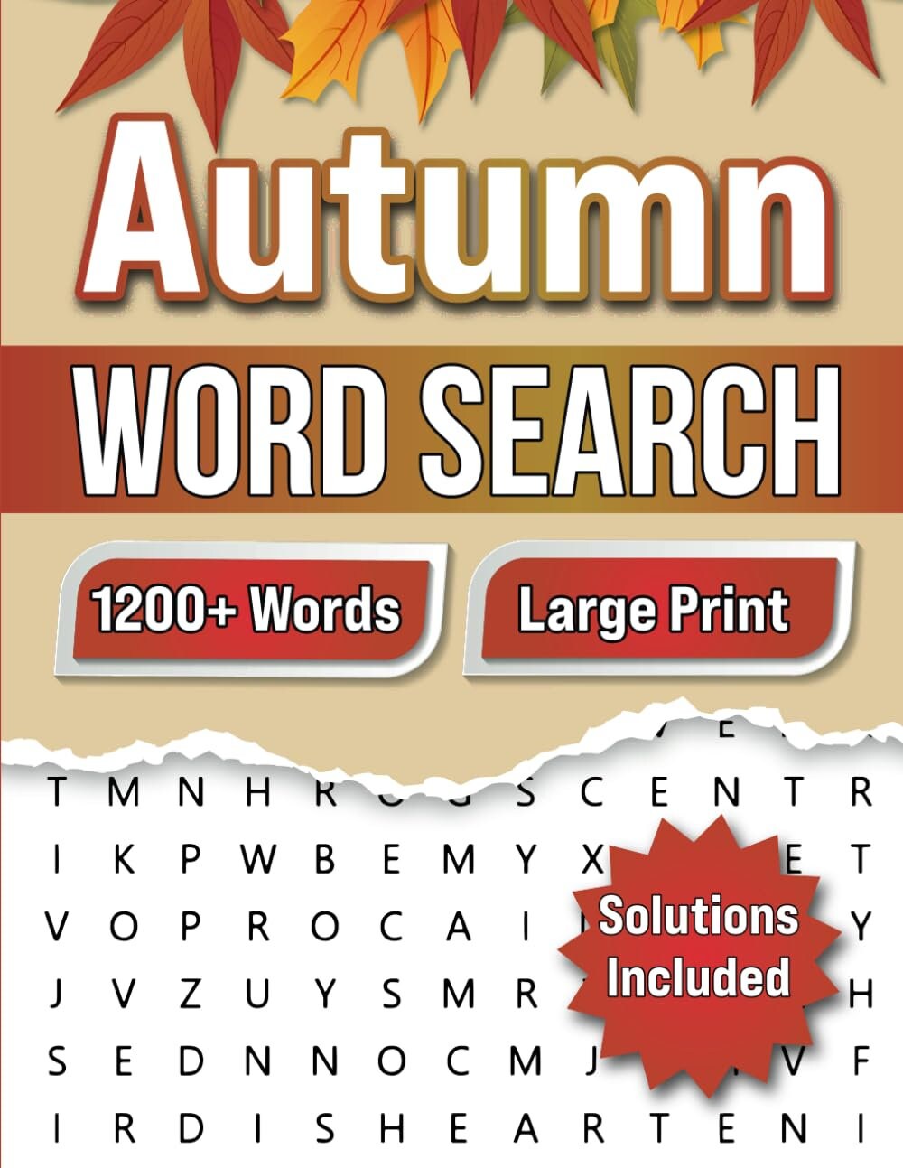 Large Print Autumn Word Search Book 100 Puzzles for Adults & - Etsy