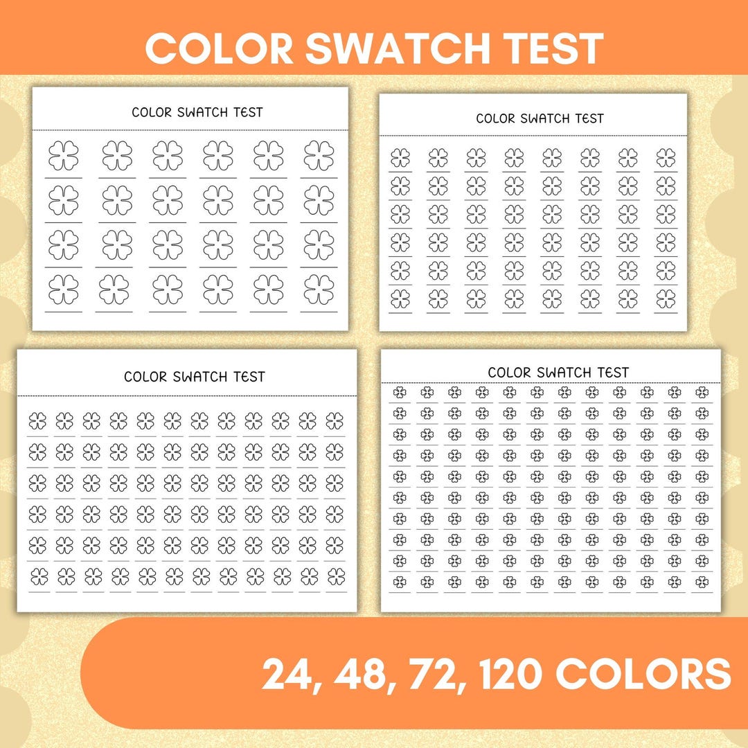 Color Swatch Chart Template, 24-120 Color (PDF) - Etsy