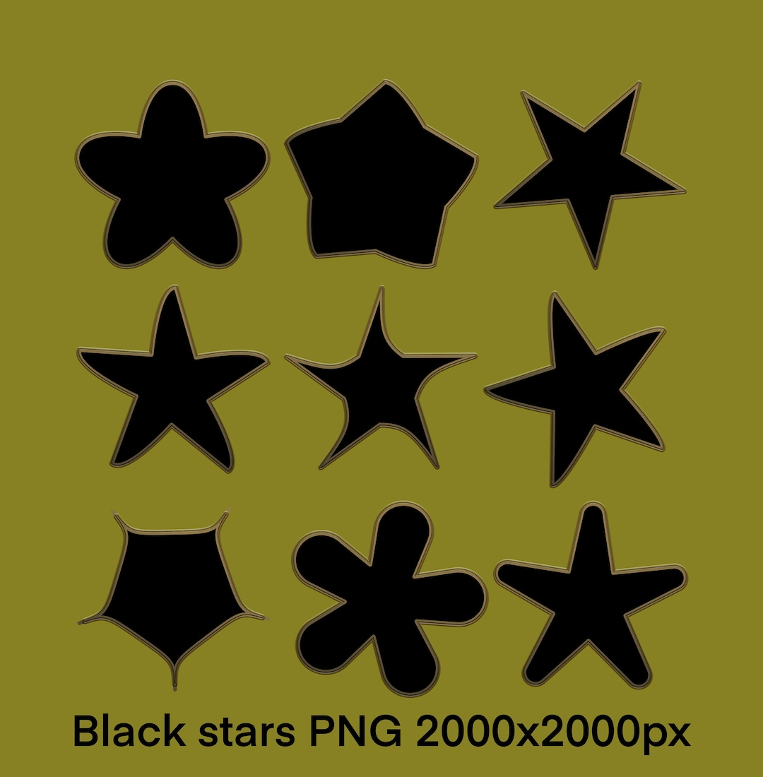 Stars Png Bundle Black Stars Digital Download Stars for - Etsy