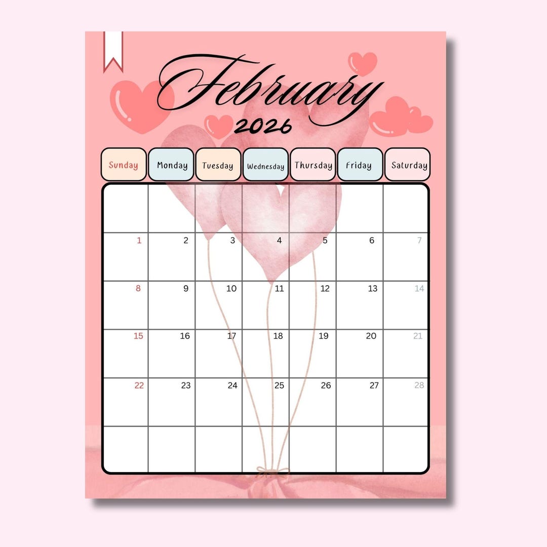 February 2026 Calendar, Vertical Planner, A4/letter Size (PDF Download ...