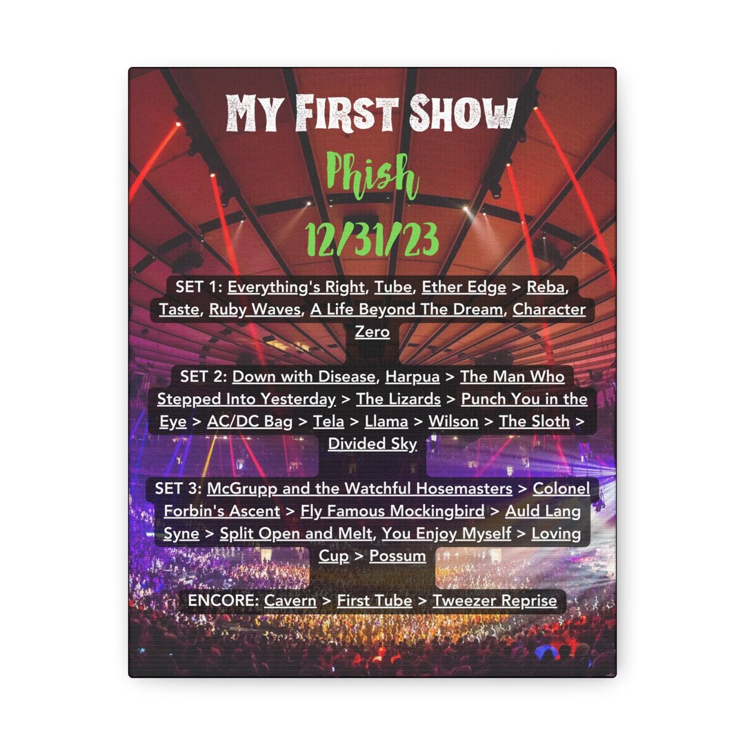 Customizable First Show Setlist Canvas Print - Etsy