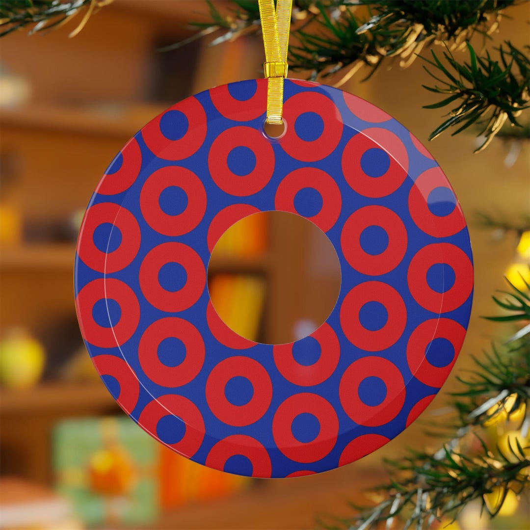 Phish Donut Pattern Christmas Ornament, Band Fans Xmas Decor, Glass ...