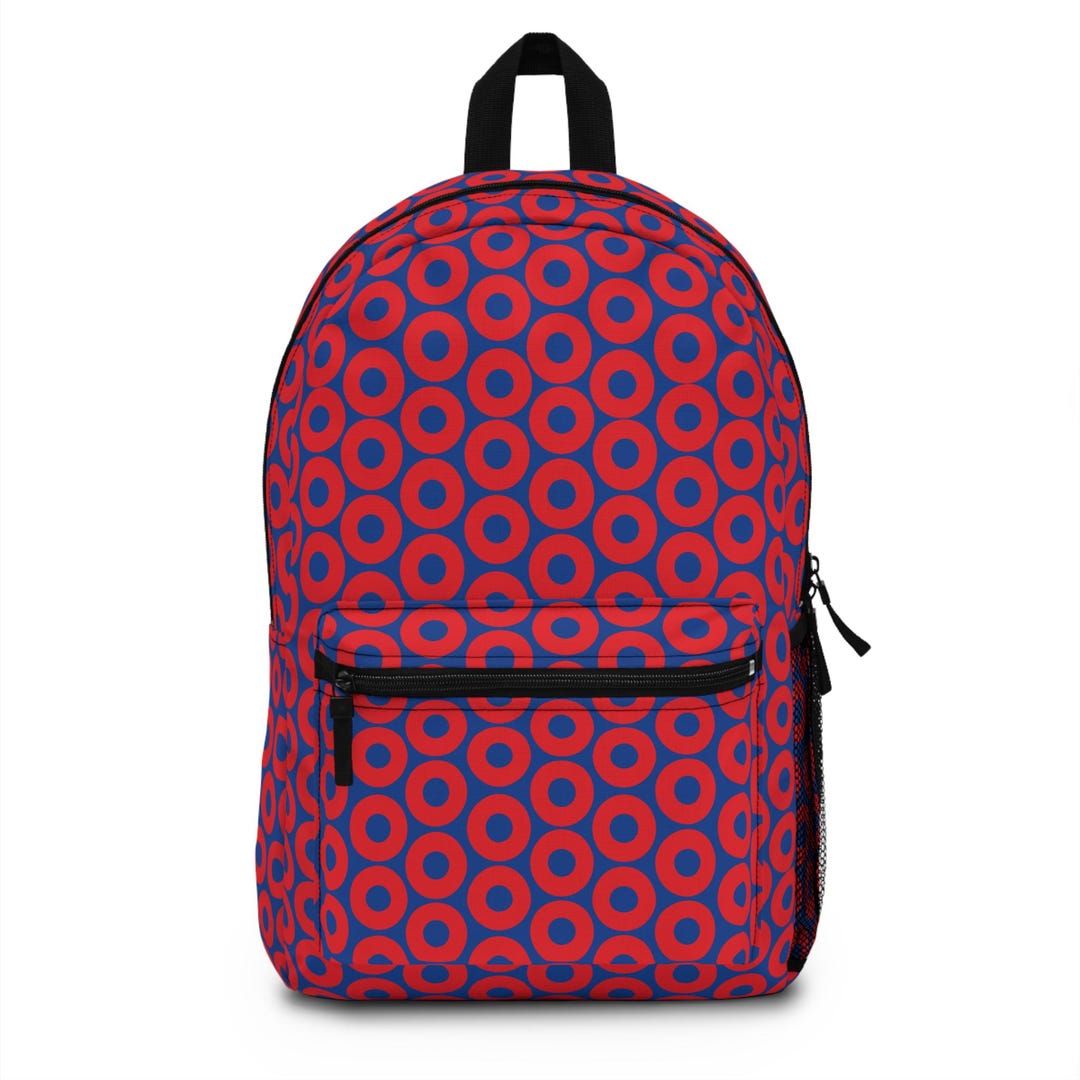 Red and Blue Phish Donut Pattern Backpack - Etsy