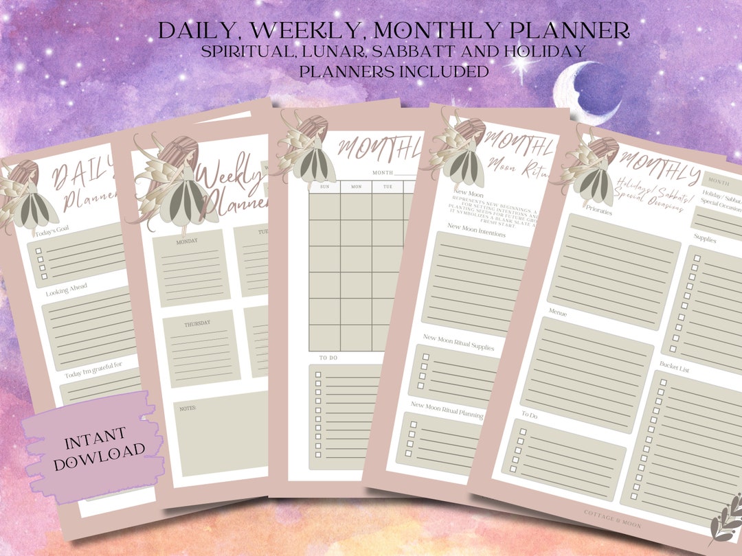Pink Fairy-daily, Weekly, Monthly Calendar-practical and Mystical - Etsy