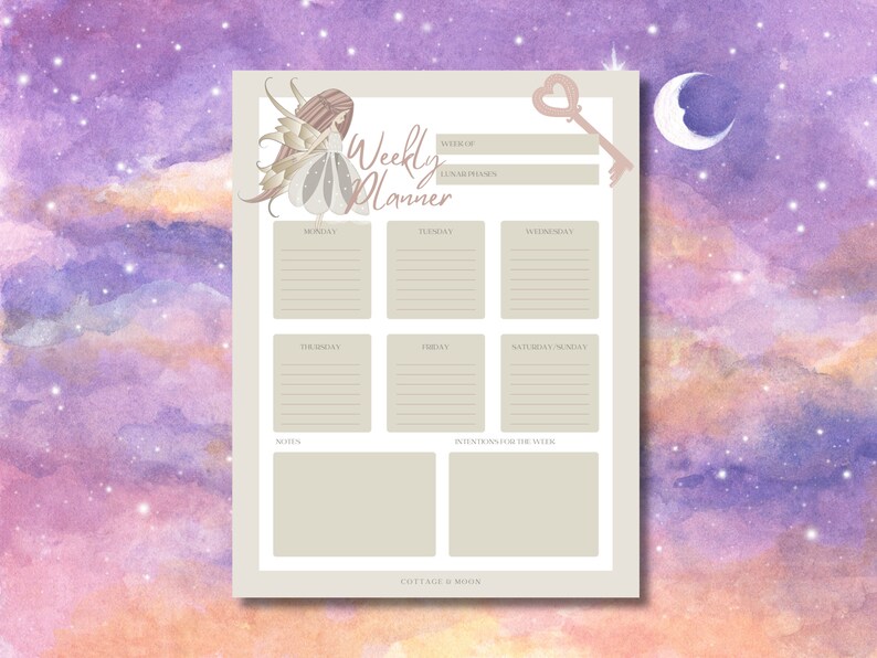 Tan Fairy-daily, Weekly, Monthly Calendar-practical and Mystical - Etsy
