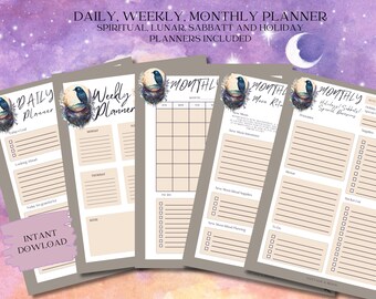 Purple Crow-daily, Weekly, Monthly Calendar-practical and Mystical - Etsy