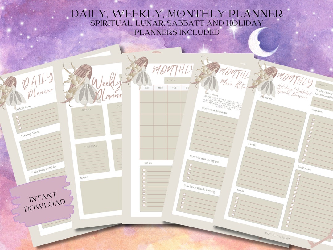 Tan Fairy-daily, Weekly, Monthly Calendar-practical and Mystical - Etsy