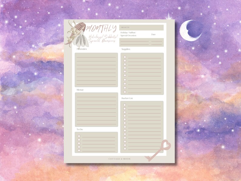 Tan Fairy-daily, Weekly, Monthly Calendar-practical and Mystical - Etsy