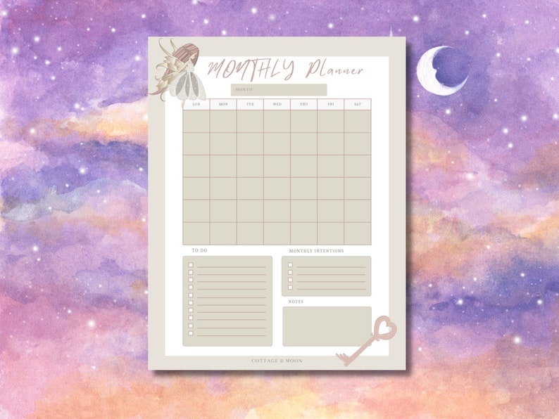 Tan Fairy-daily, Weekly, Monthly Calendar-practical and Mystical - Etsy