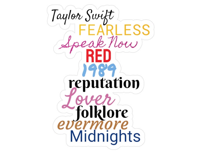 Taylor Albums Wall Decal Vinyl Sticker Midnights Speak Now Reputation ...