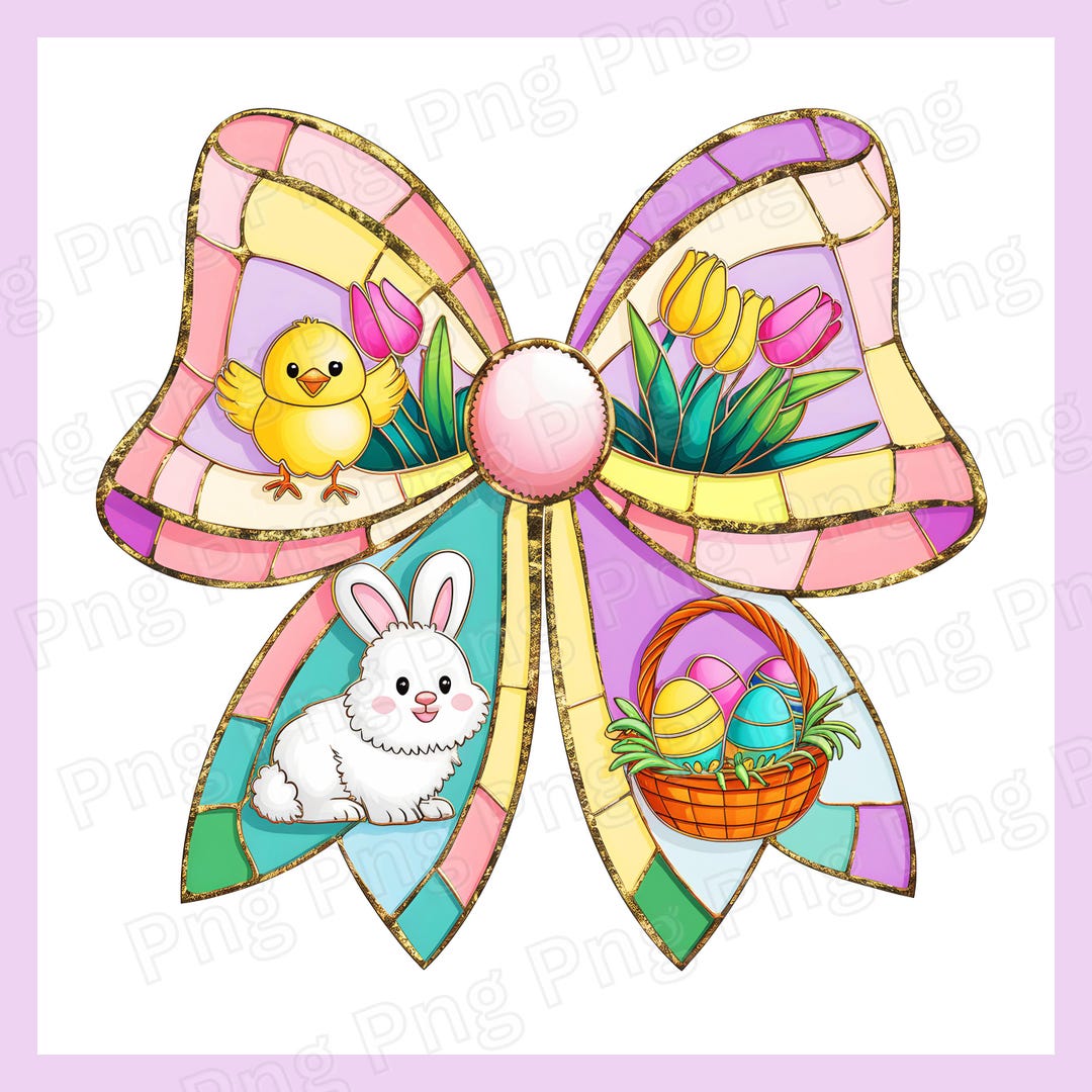 Easter Coquette Bow Png Happy Easter Png Stained Glass Easter ...