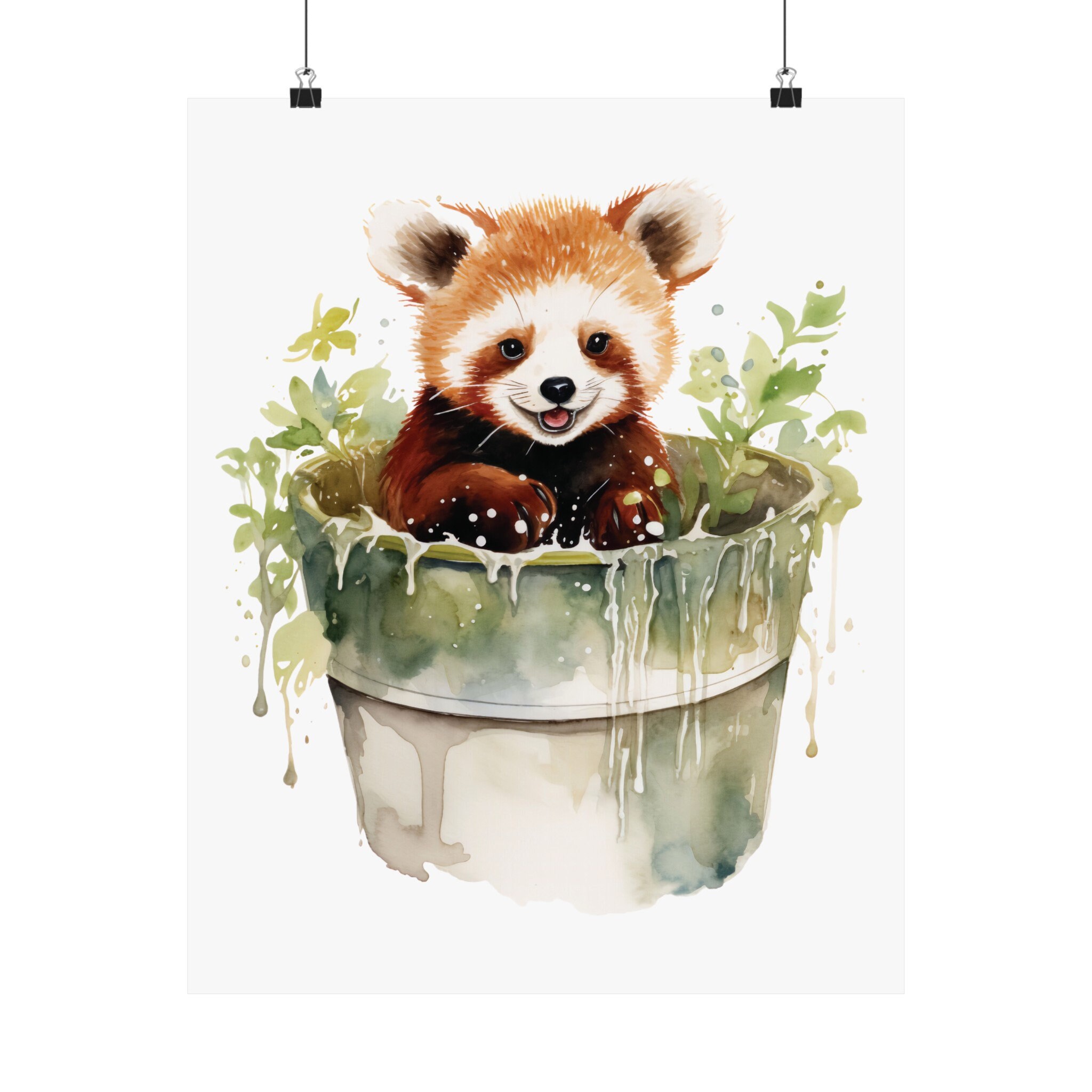 Red Panda Art Print Red Panda Poster Animal Art Colorful Nursery Home ...