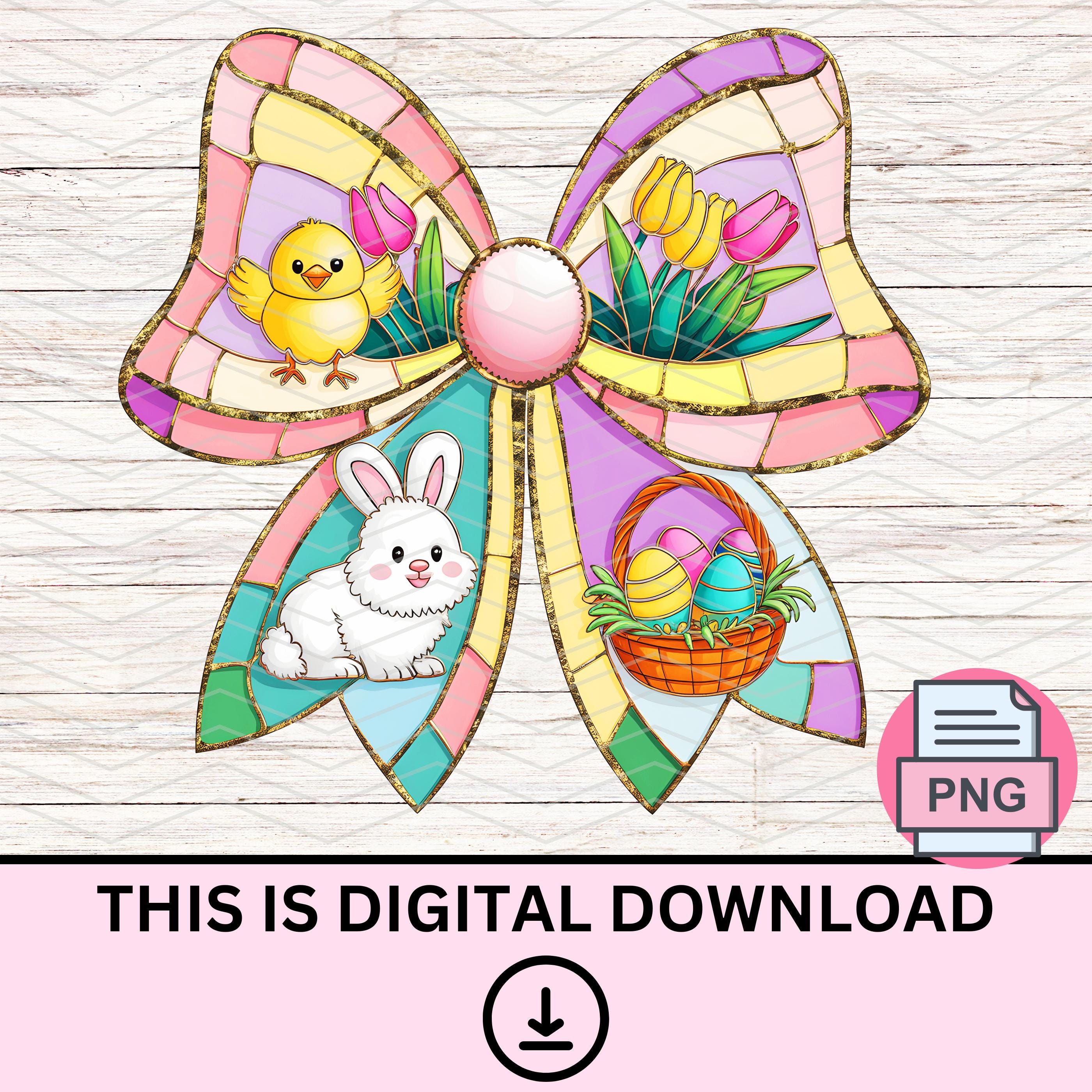 Easter Coquette Bow Png Happy Easter Png Stained Glass Easter ...