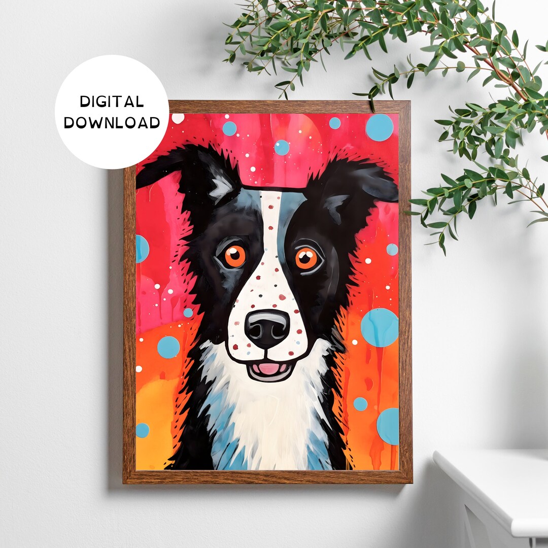 Colorful Dog Printable Art Printable Dog Wall Art Dog Poster Home Decor ...