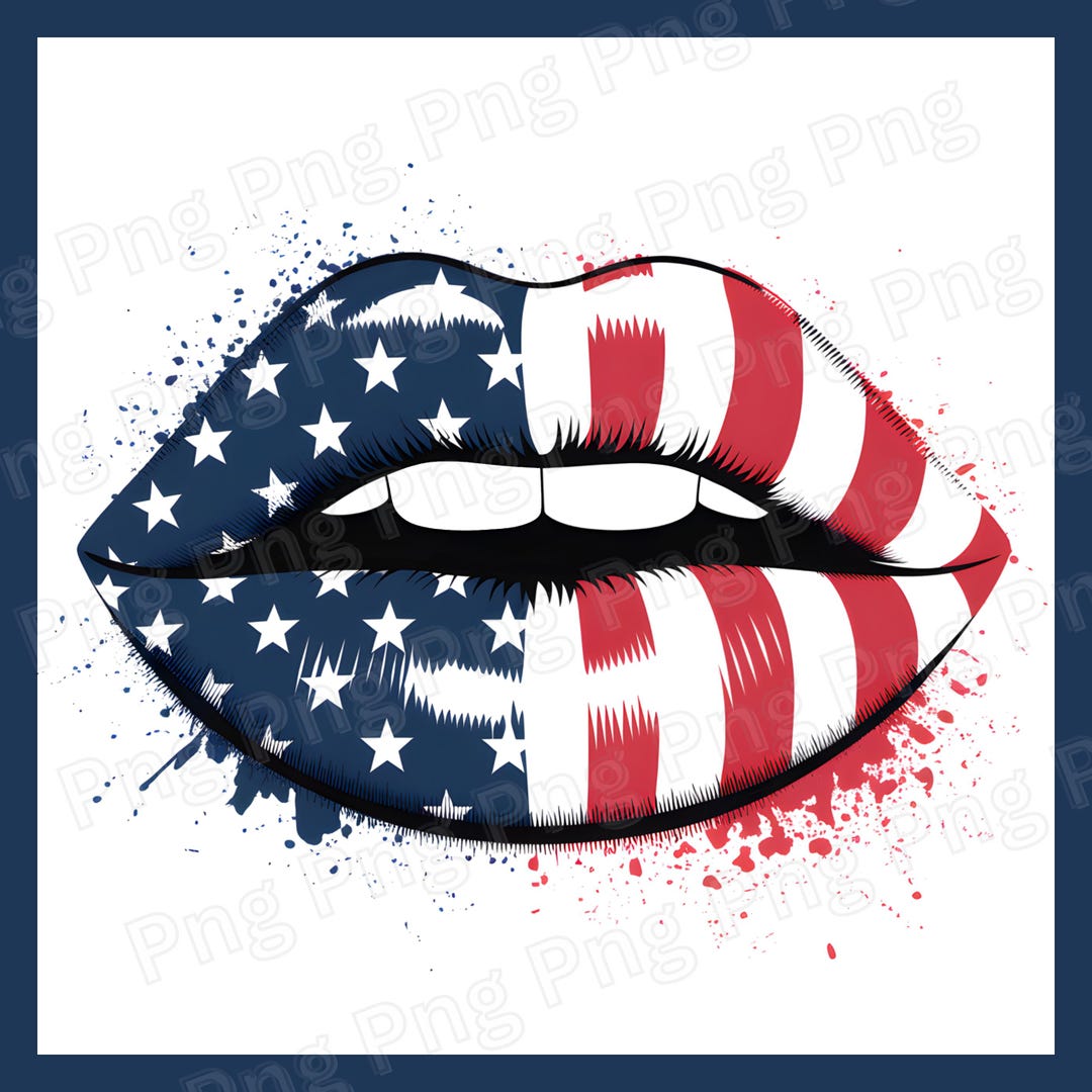 Patriotic American Flag Lips Png American Flag Png American Flag ...