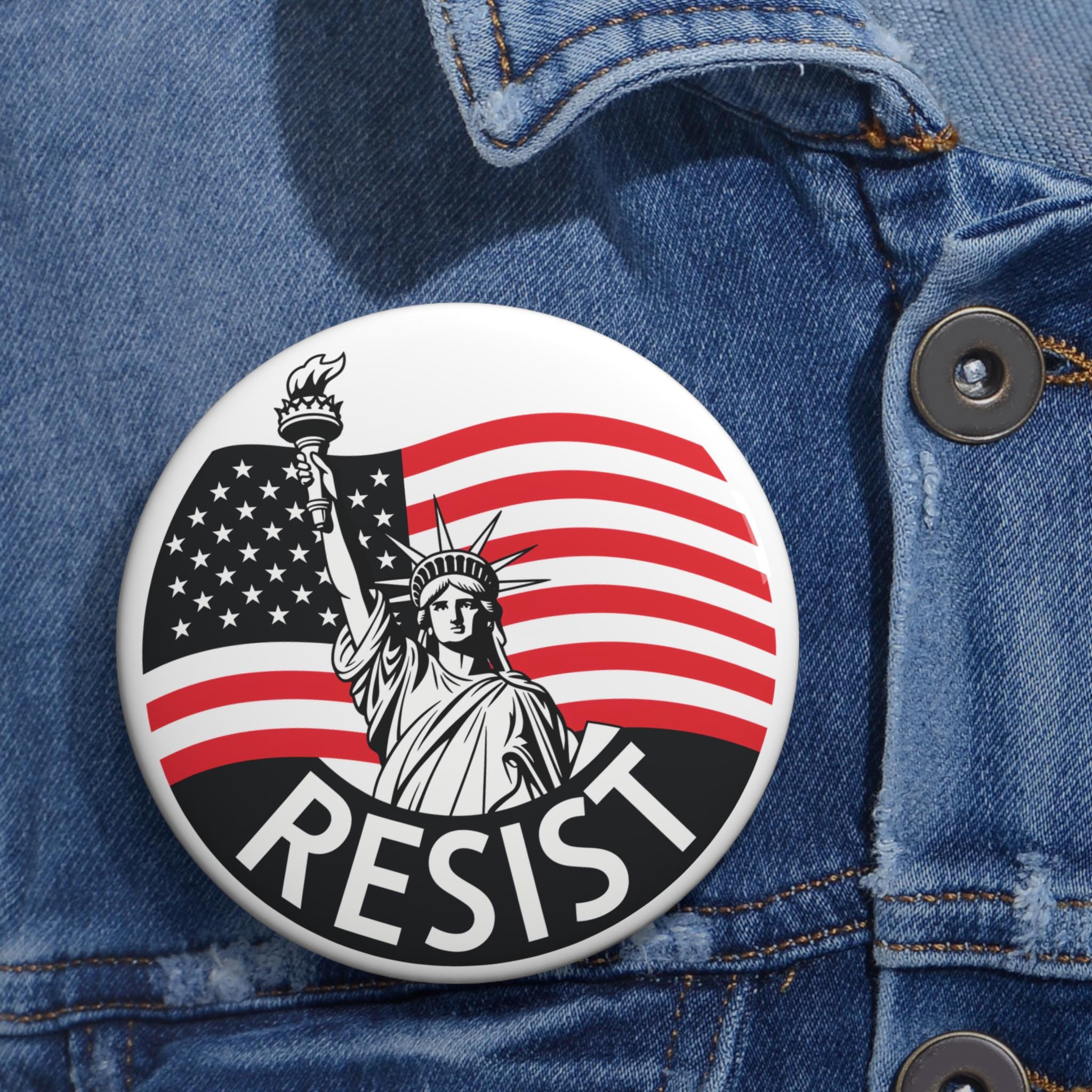 Statue of Liberty Pin RESIST Pin Political Button Protest Pin Button ...
