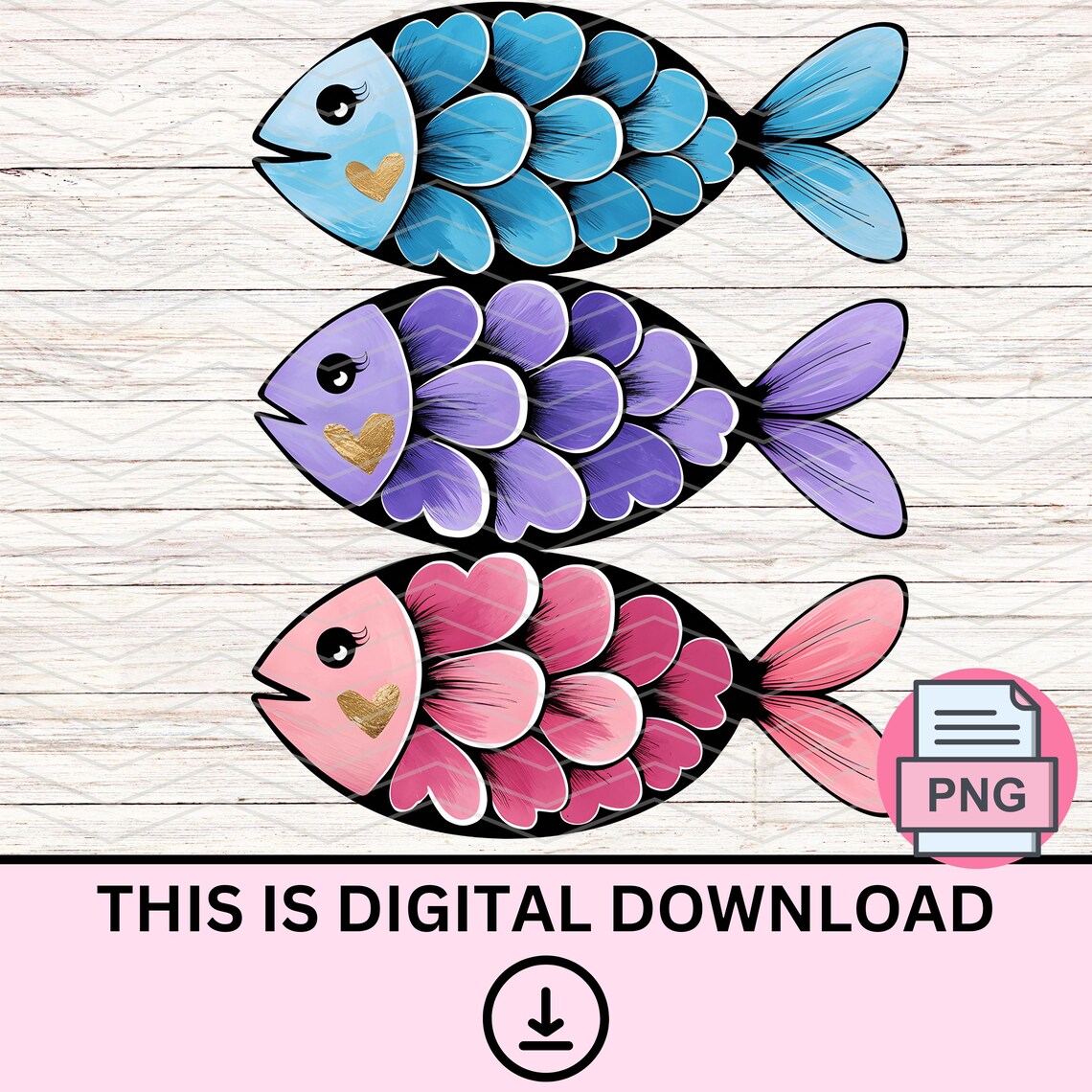 Whimsical Painted Fish Png Cute Fish Png Ocean Animal Png Sea Life ...