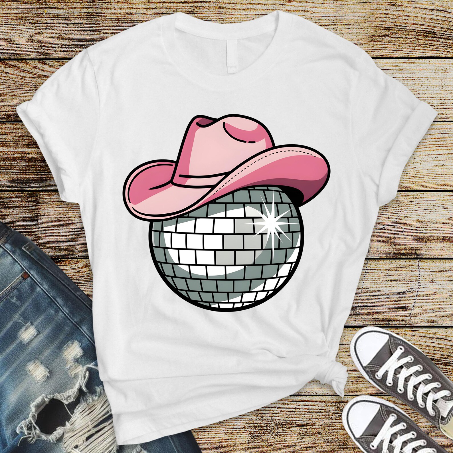 Disco Ball Cowgirl Hat Png Disco Cowgirl Png Aesthetic Clipart Retro ...