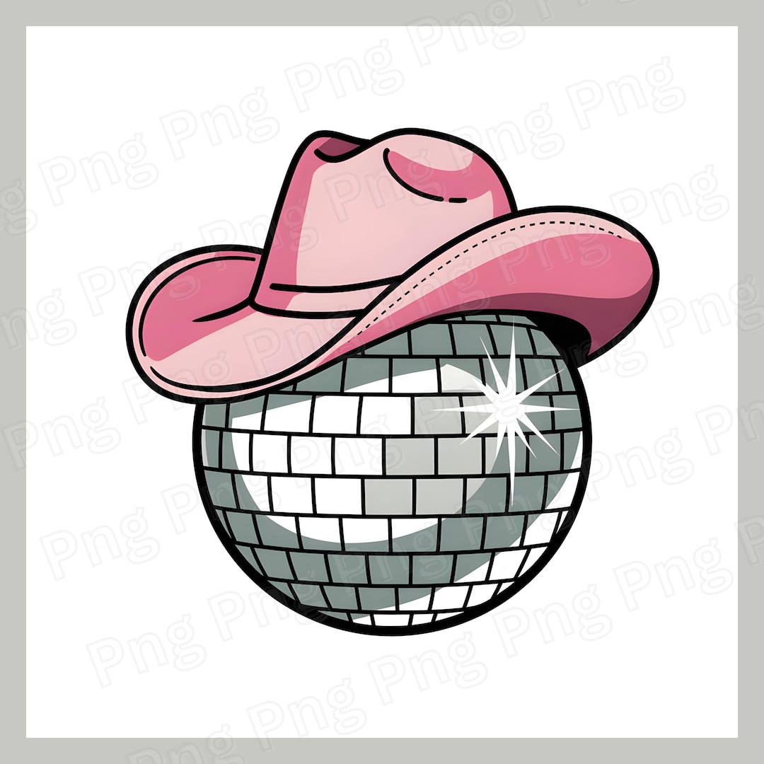 Disco Ball Cowgirl Hat Png Disco Cowgirl Png Aesthetic Clipart Retro ...
