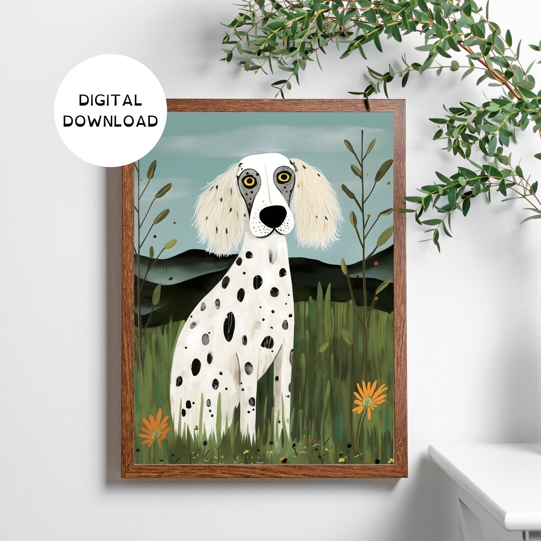 English Setter Wall Art Printable Dog Poster Dog Printable Art Nursery ...