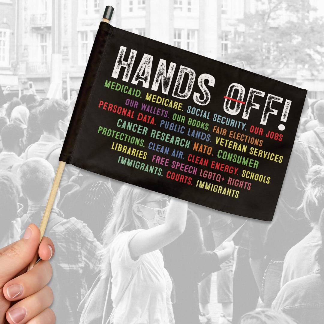 Hands off Protest Hand Flag Double-sided Small Protest Flag Political ...