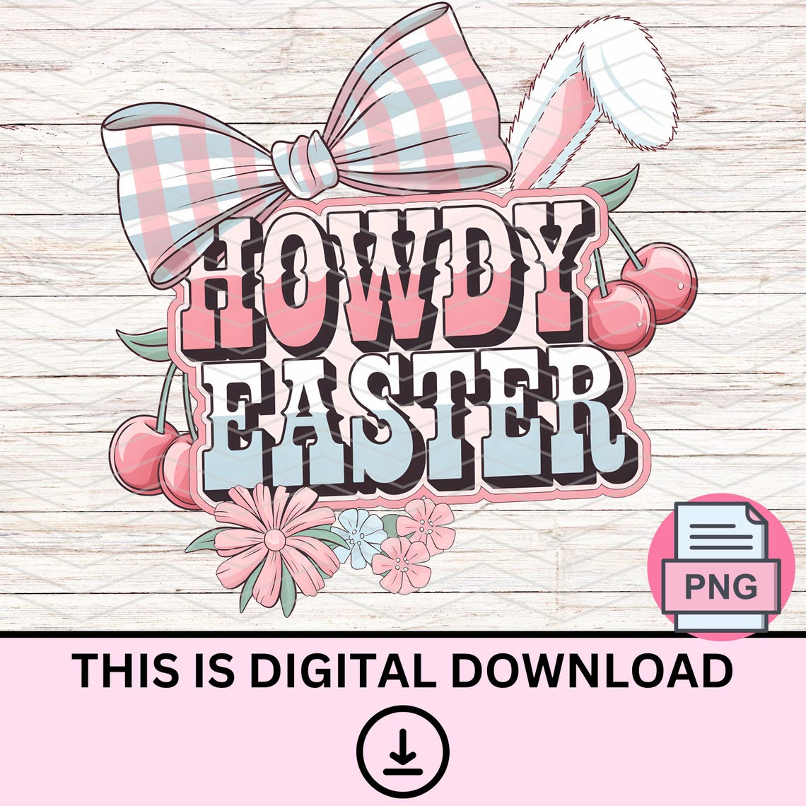 Howdy Easter Png Coquette Bow Png Happy Easter Png Western Pastel Easter Sublimation Retro ...