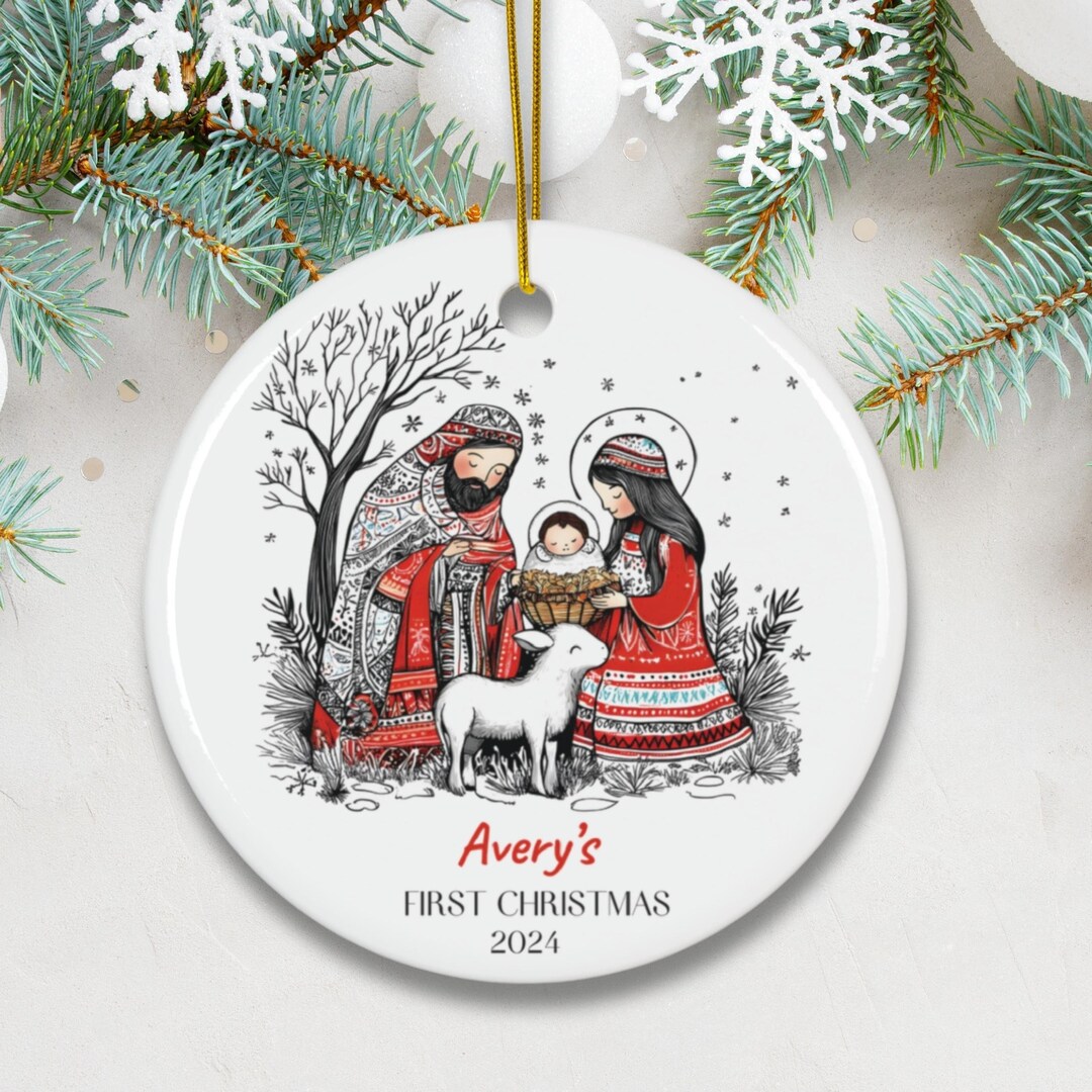 Baby's First Christmas Nativity Ornament Catholic Baby Gift ...