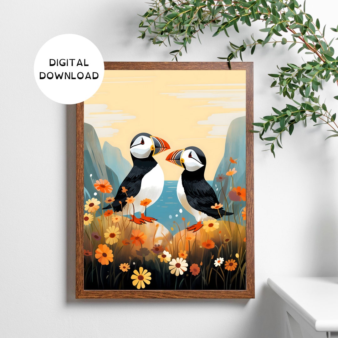 Puffins Wall Art Printable Puffin Wall Art Puffin Nursery Print Puffin ...
