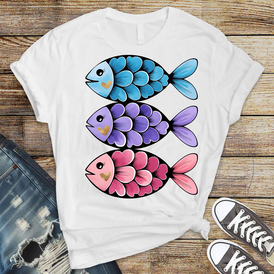 Whimsical Painted Fish Png Cute Fish Png Ocean Animal Png Sea Life ...