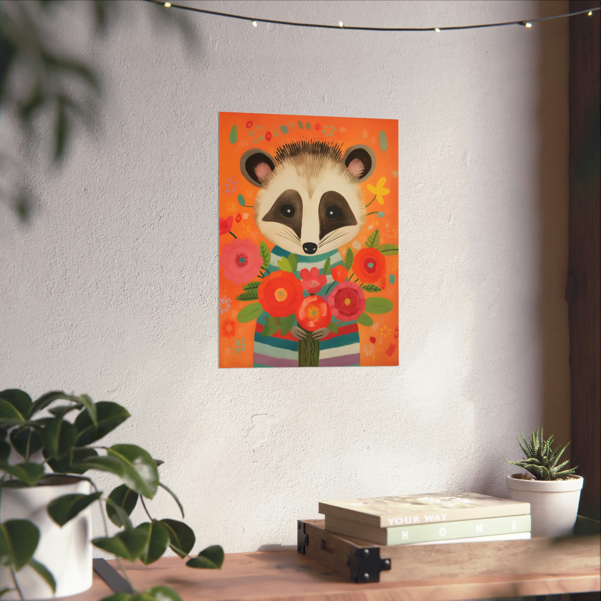 Opossum Art Print Opossum Poster Print Animal Art Colorful Nursery Home ...