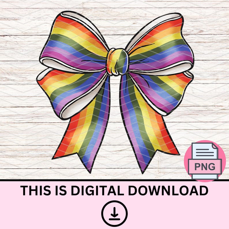 Rainbow Coquette Bow Png Colorful Pride Ribbon Png Trendy Coquette ...