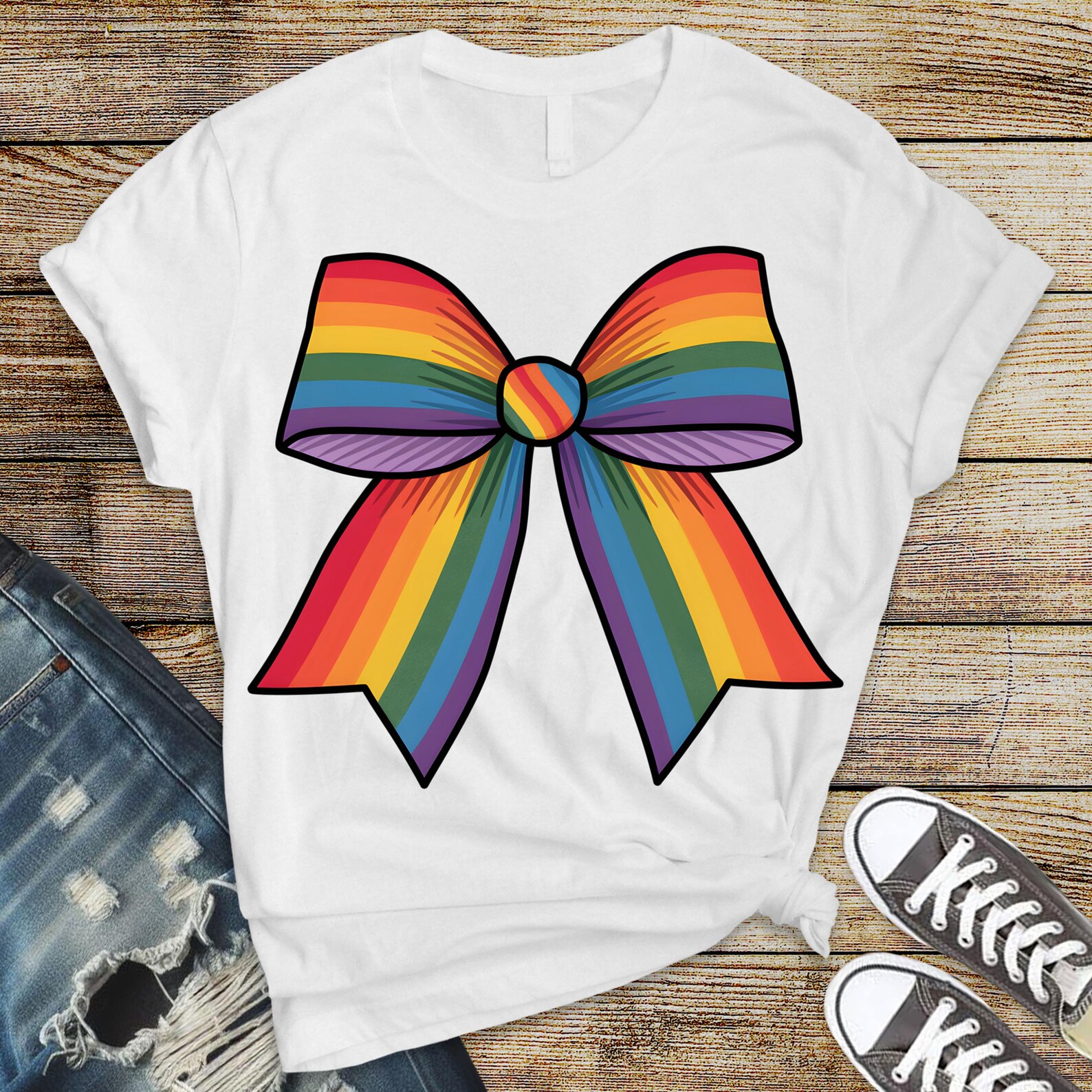 Rainbow Coquette Bow Png Pride Bow Digital Download Trendy Coquette Png ...