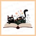 Open Book Lover Cat Png Books and Cats Png Reading Png Cat Book Png ...