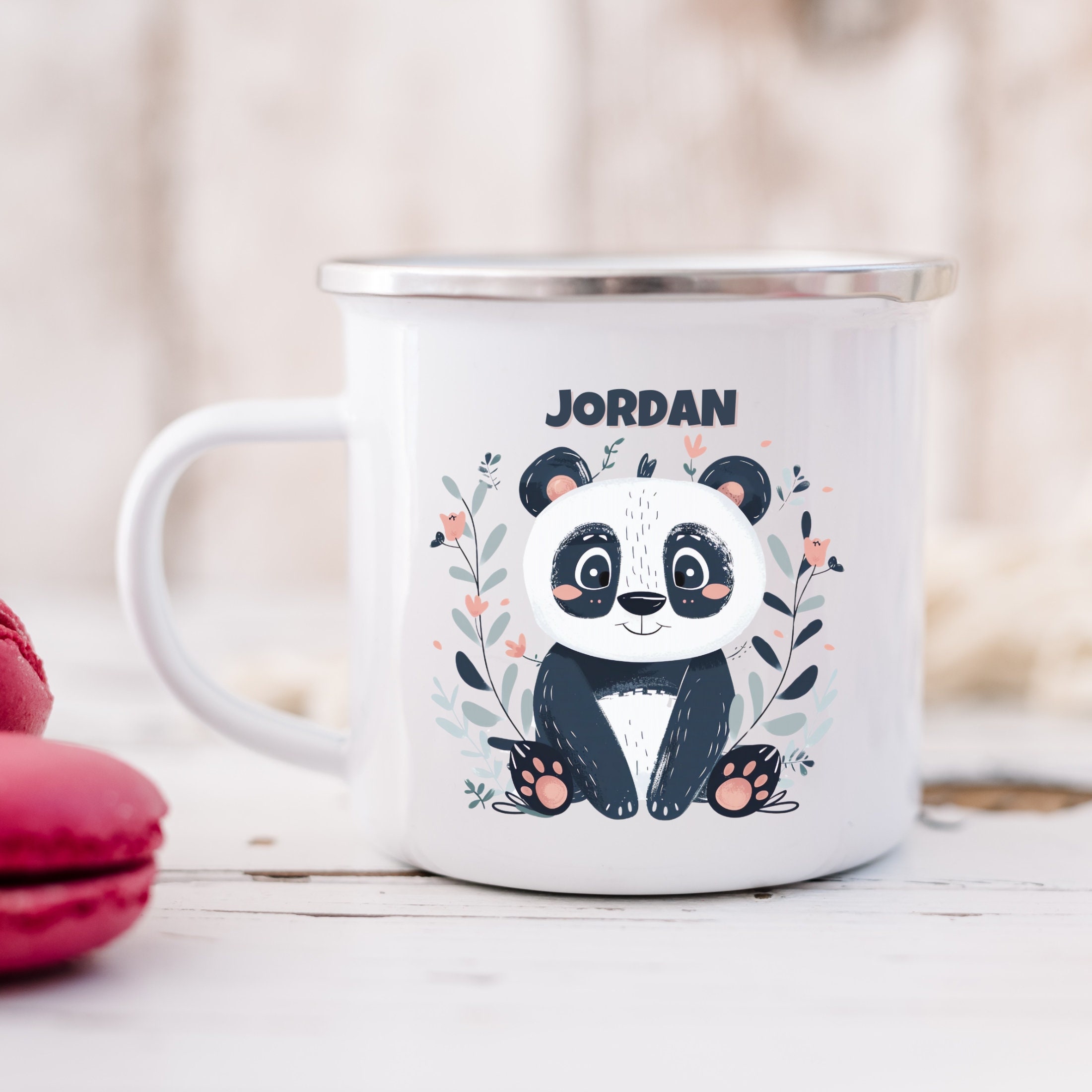 Panda Personalized Mug Enamel Cup Camping Mug Kids Name Personalized ...