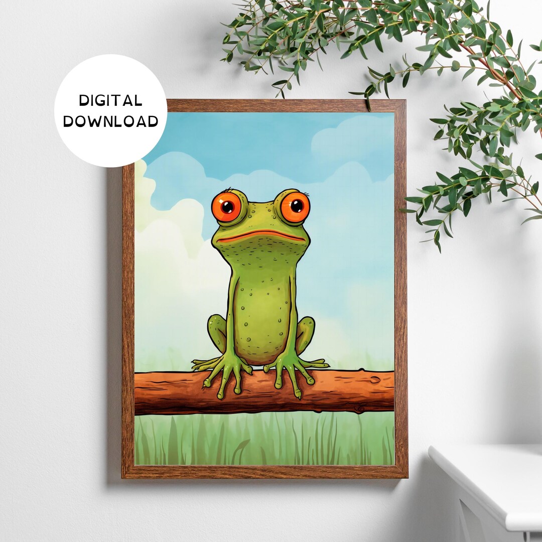Frog Wall Art Printable Wall Art Frog Nursery Art Kids Room Decor ...