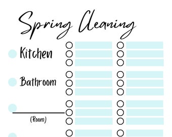 Printable Spring Cleaning Checklist - Etsy