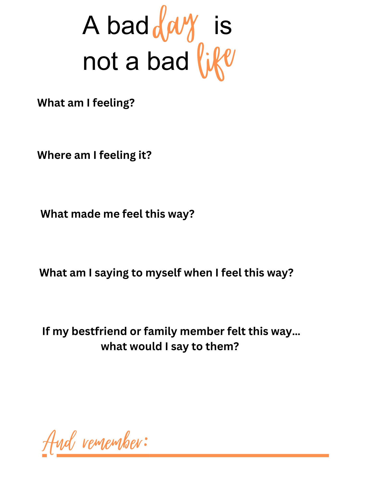 A Bad Day Printable Journal Entry - Etsy