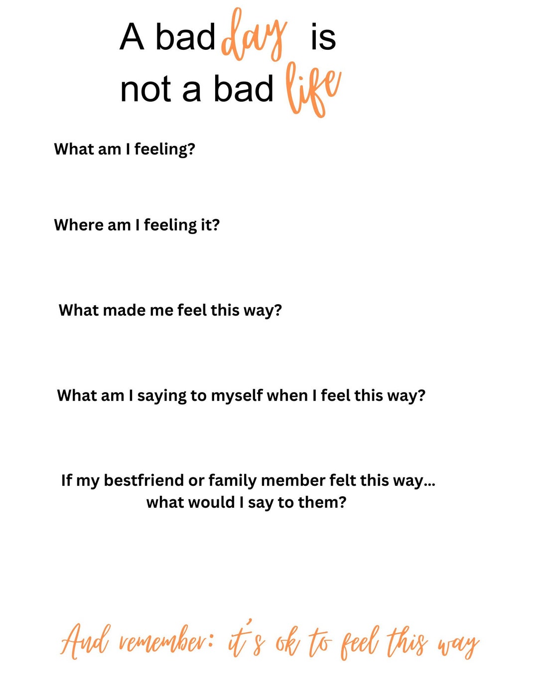 A Bad Day Printable Journal Entry - Etsy