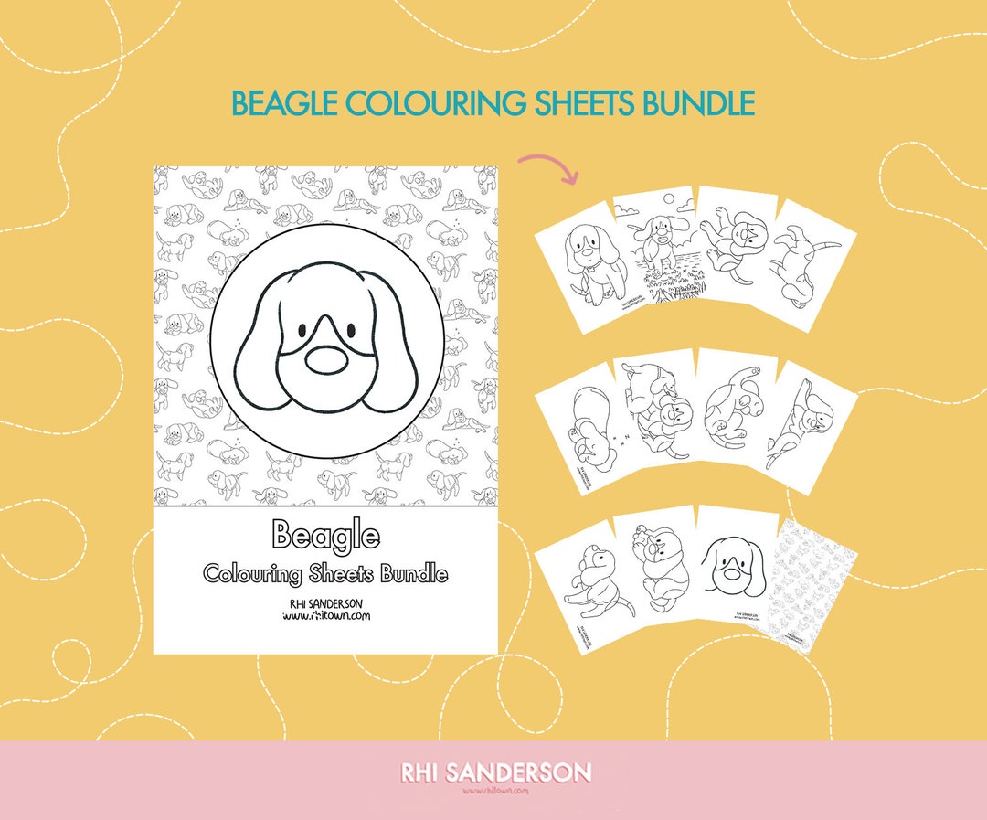 Beagle Colouring Sheets Bundle Printable Dog Colouring Pages - Etsy