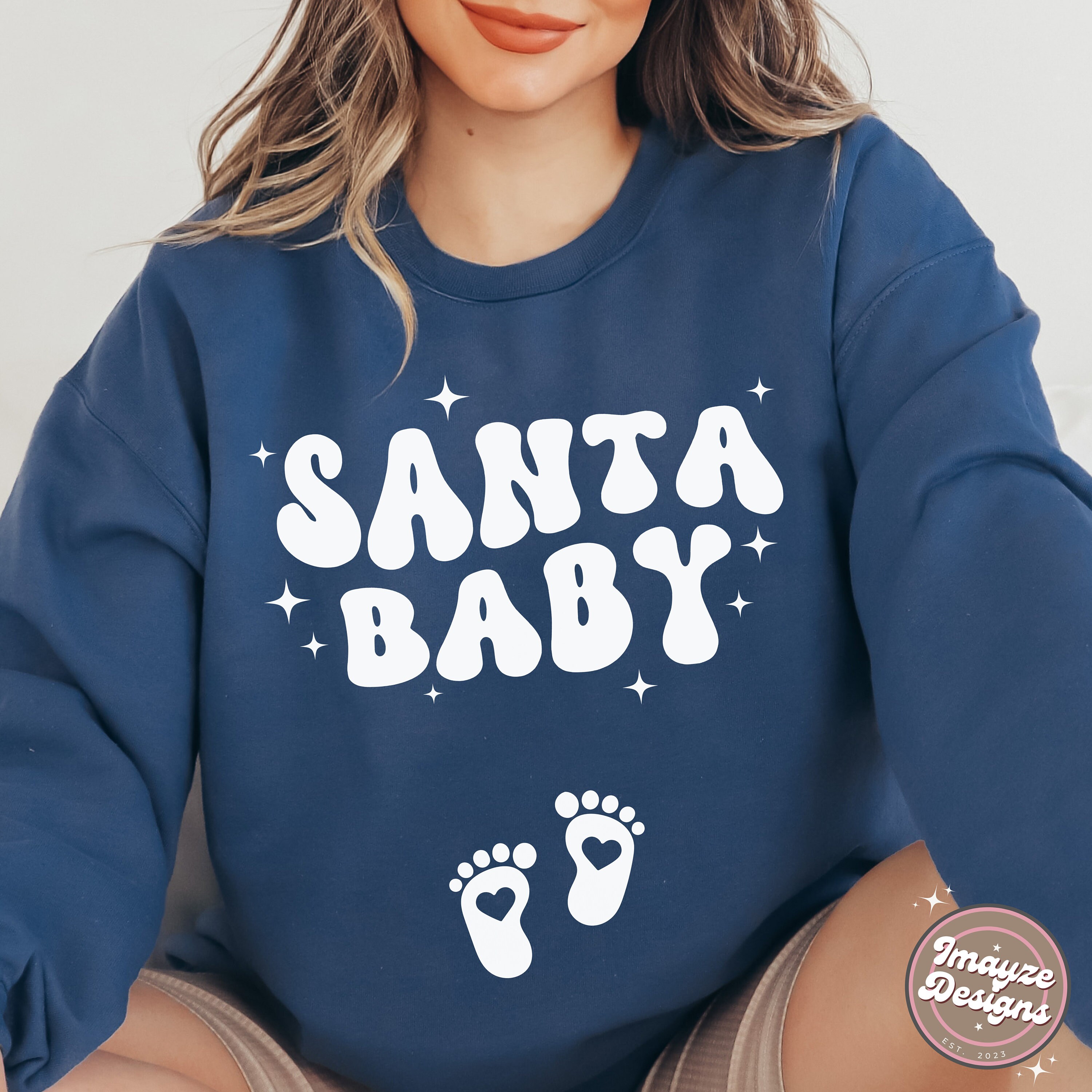 Christmas Baby Announcement Groovy Retro Christmas Sweatshirt Santa ...