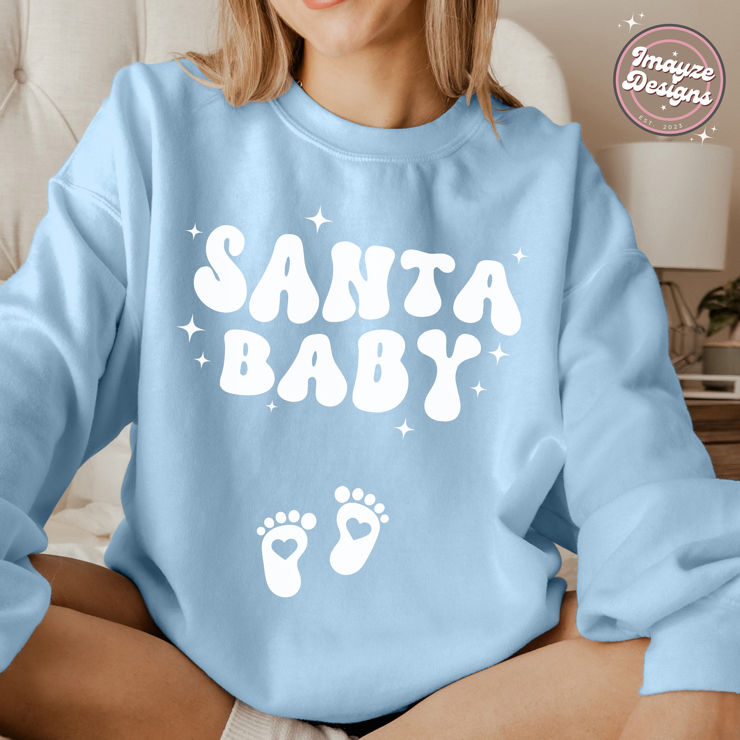 Christmas Baby Announcement Groovy Retro Christmas Sweatshirt Santa ...