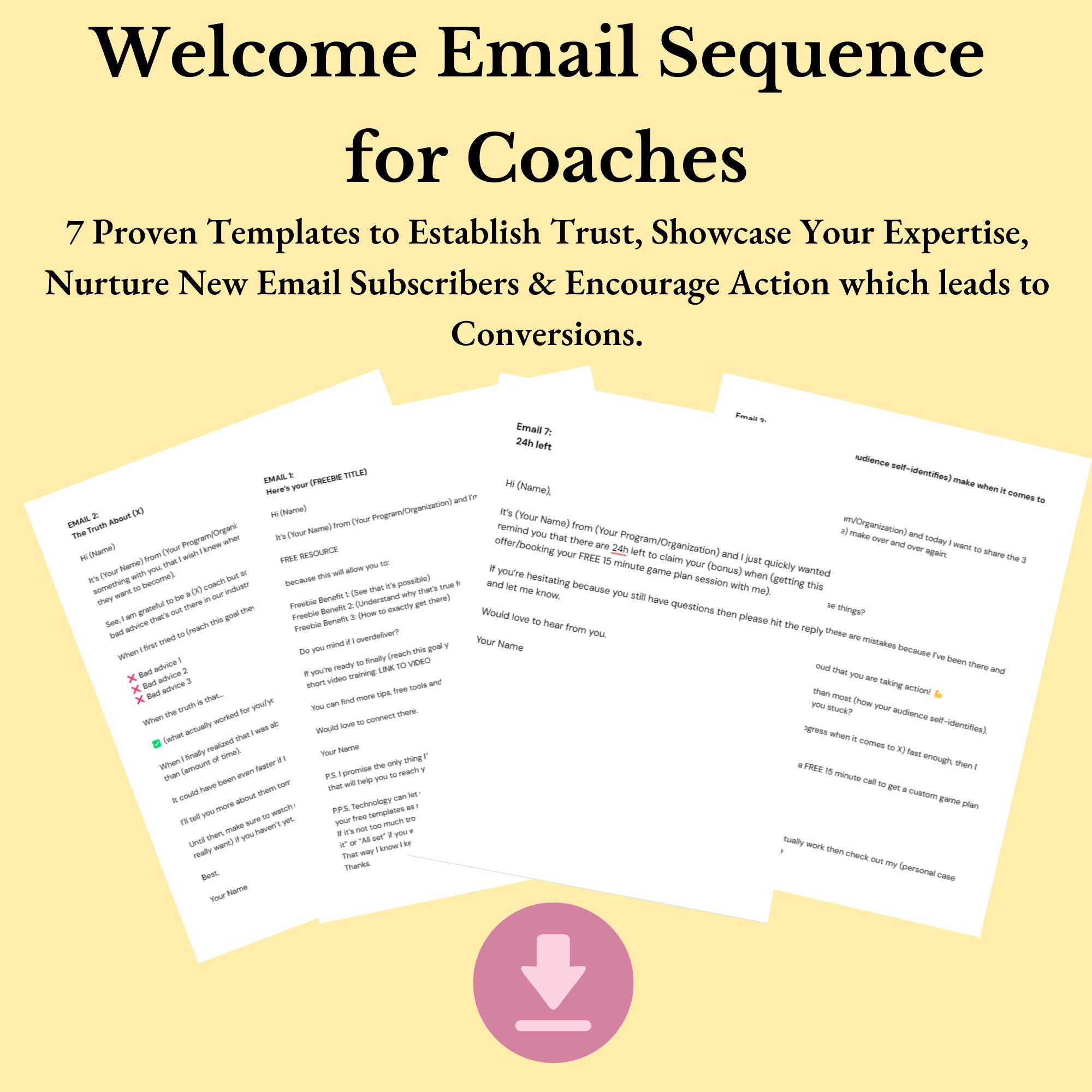 Welcome Email Sequence for Coaches, Email Marketing Sequence, Email ...